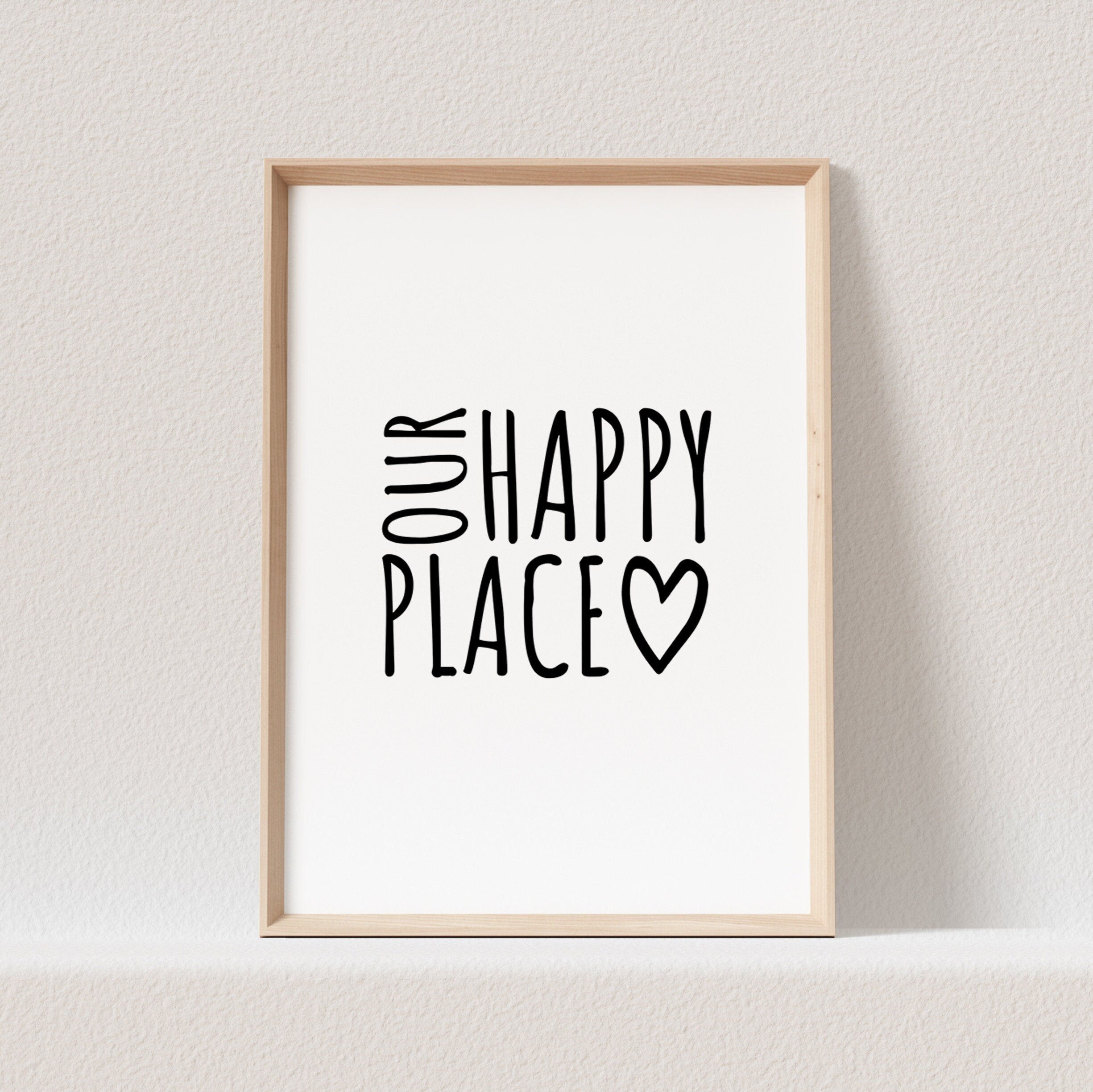 Our Happy Place Wohnzimmer Poster Bild für Zuhause Zitat Wanddeko (OHN ...