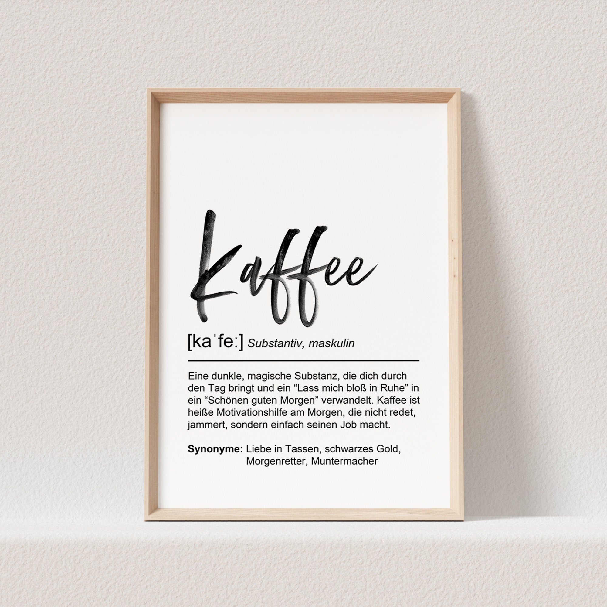 Kaffee Definition Poster Küche Küchenbild Küchenposter Kaffeeliebhaber ...