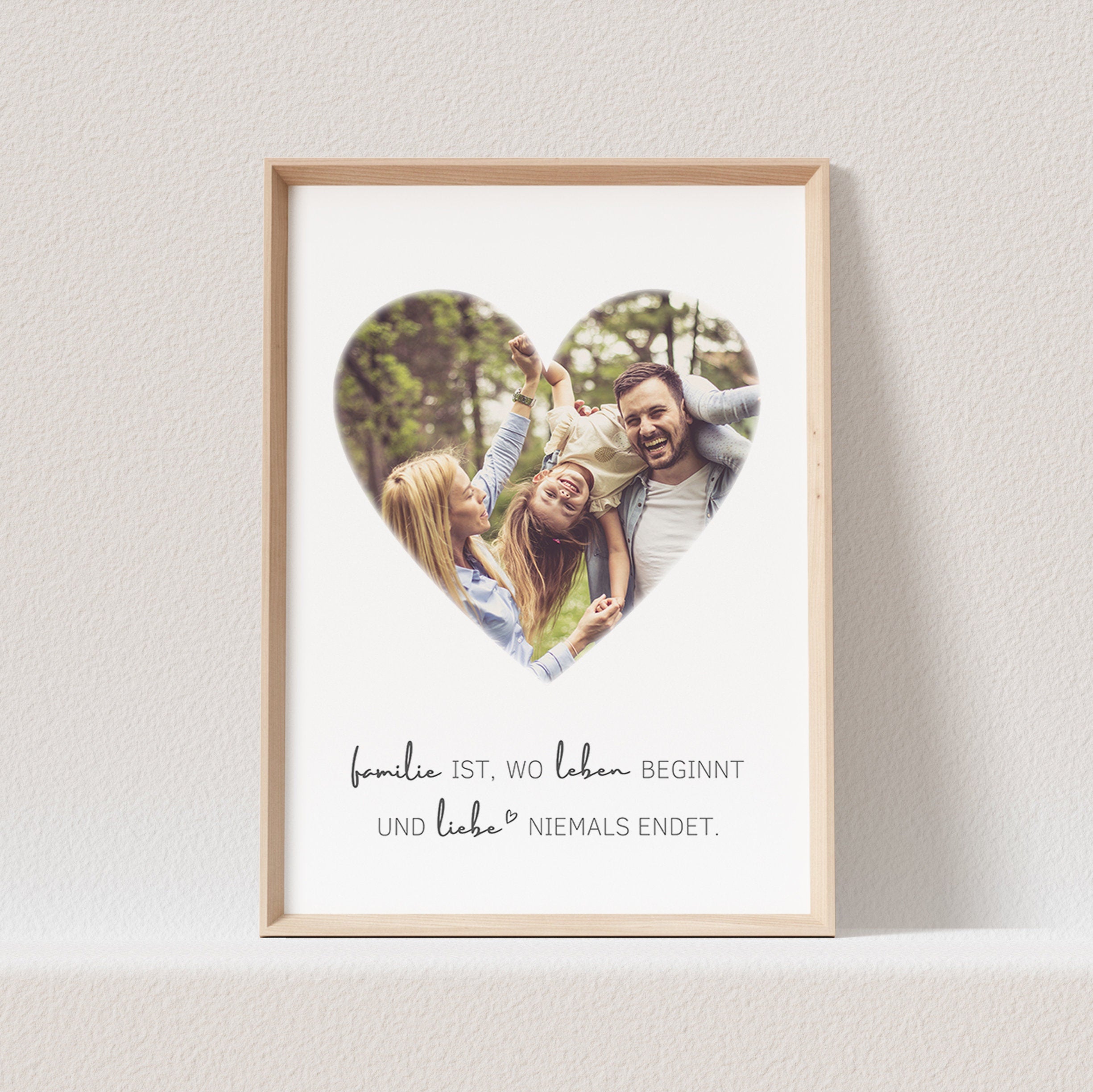 Familie Poster Foto Personalisiert "Herz" Fotoposter Bild Familiengesc ...