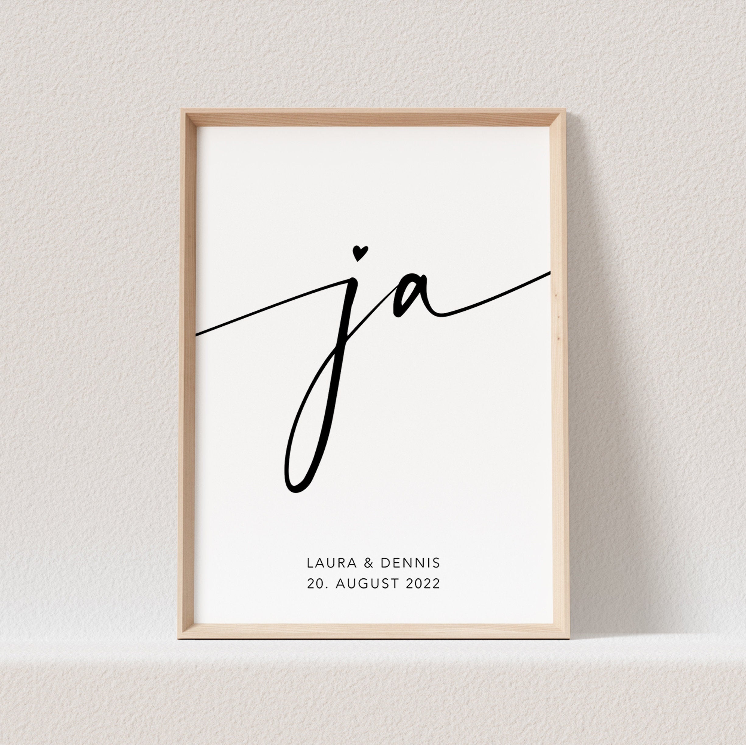 Ja Bild Hochzeit Hochzeitsgeschenk Poster Personalisiert Hochzeitspost ...